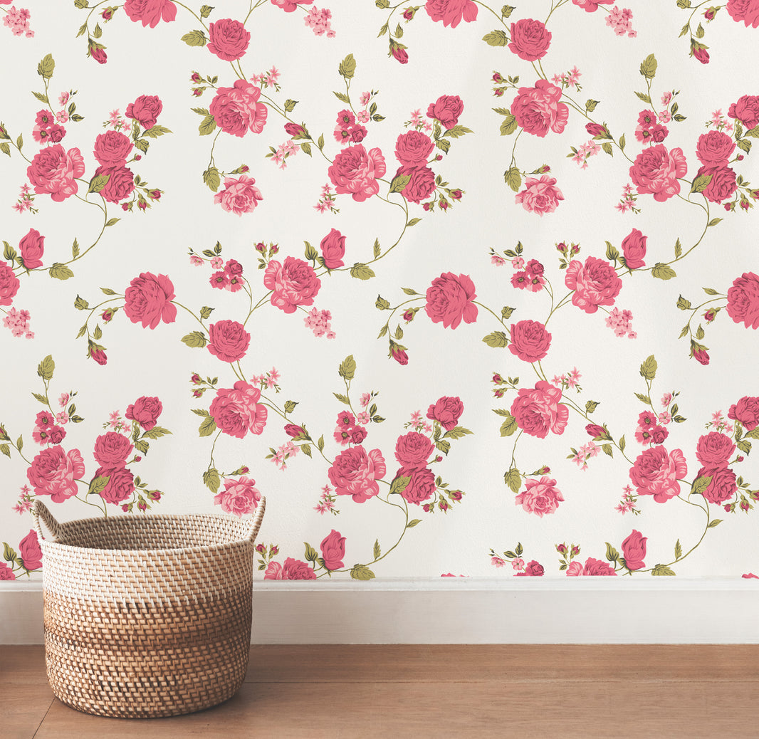 Pink Wallpaper Peel and Stick Removable
