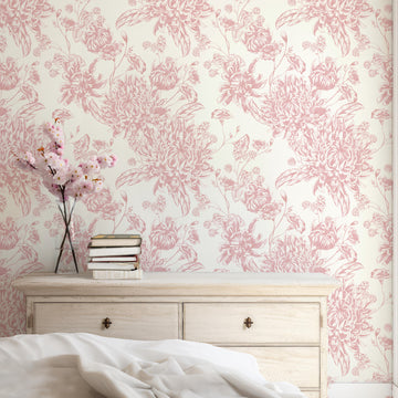 Pink Wallpaper Peel and Stick Removable