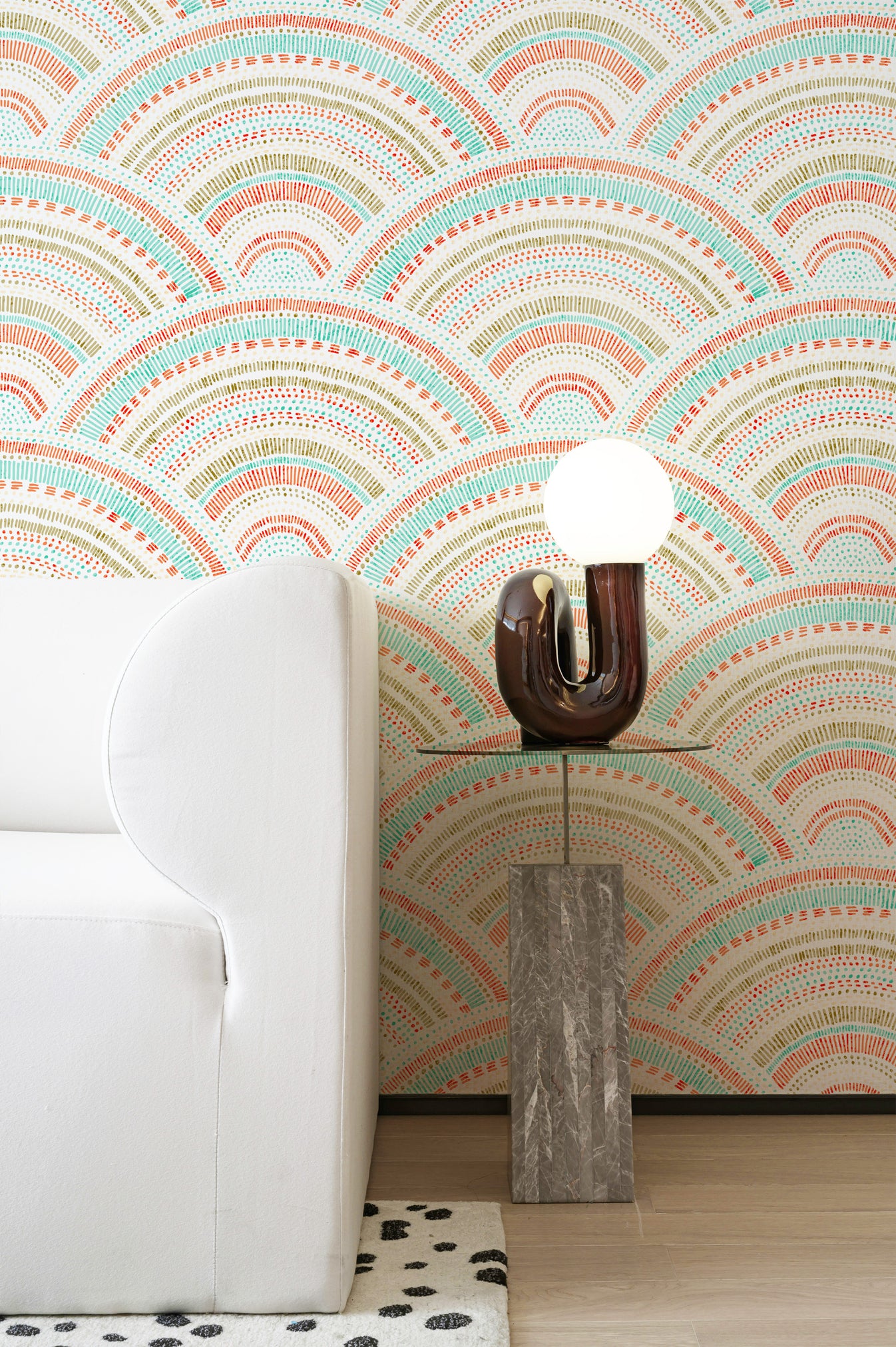 Modern Boho Beige Wallpaper Abstract Line Brush in US