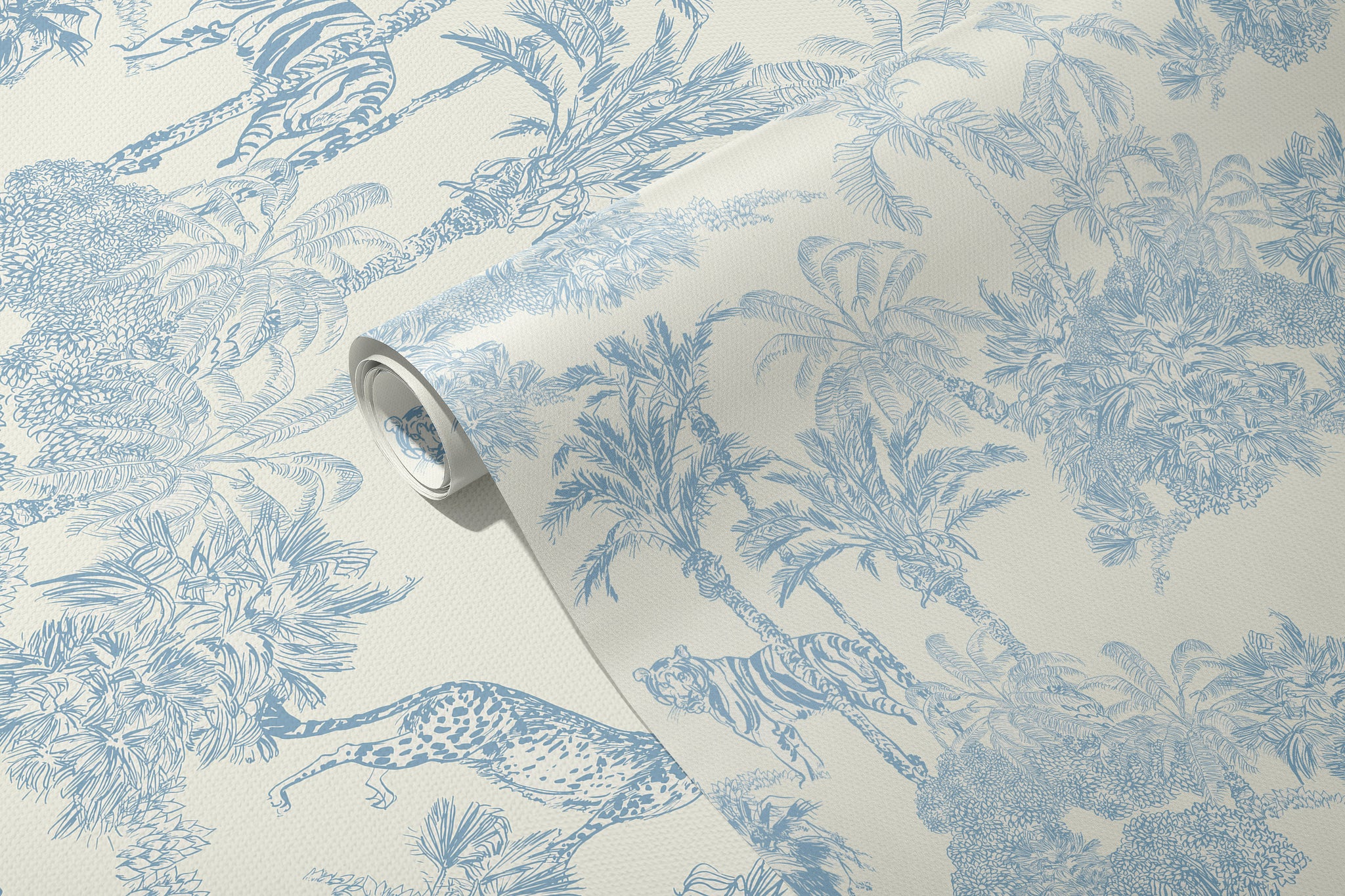 Blue Toile Peel and Stick Wallpaper French Country Farmhouse Style Nursery